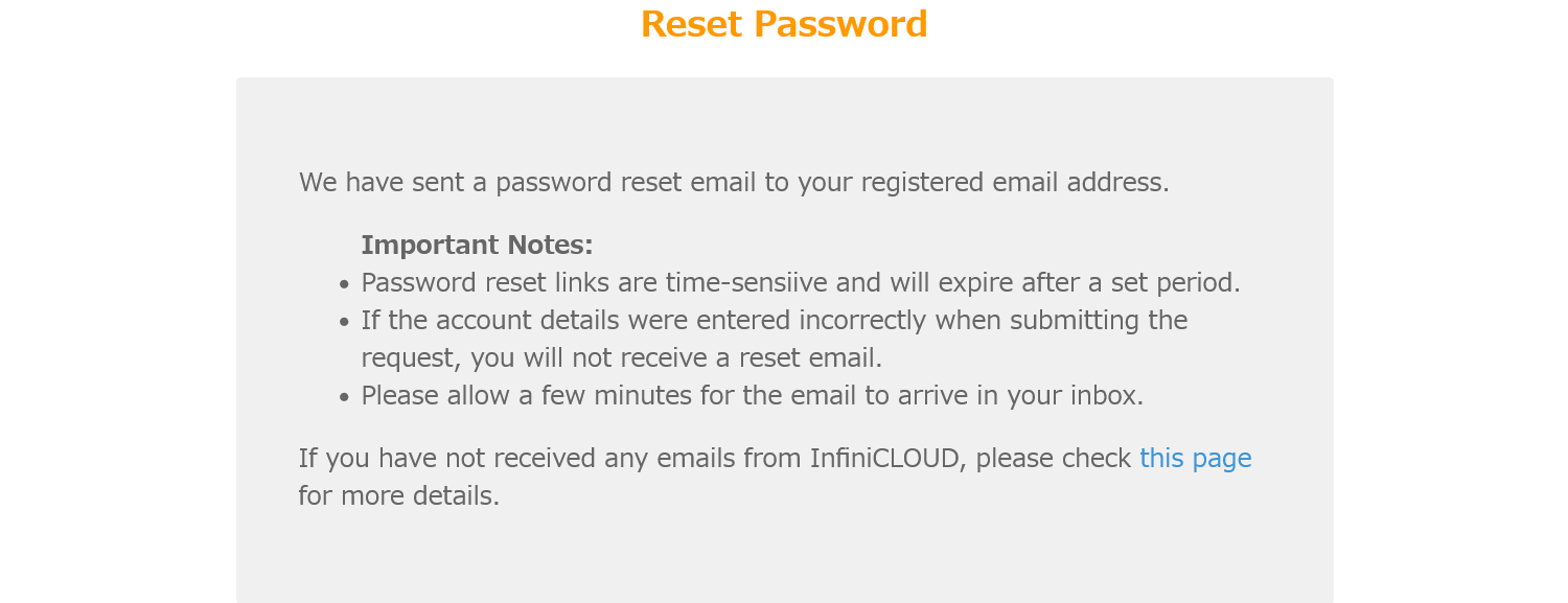 I forgot my user ID and password|InfiniCLOUD | All-In-One Cloud Storage ...